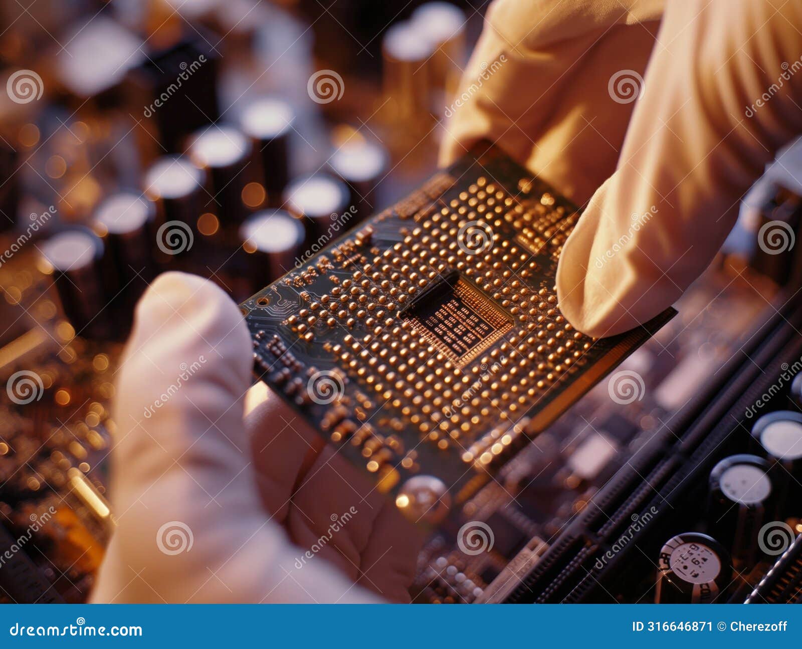 Expert Handling Microchip stock image. Image of generated - 316646871