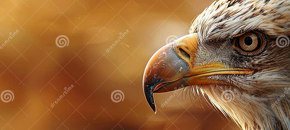 Close-Up Profile of an Eagle with Sharp Eyes and Firm Expression in a ...