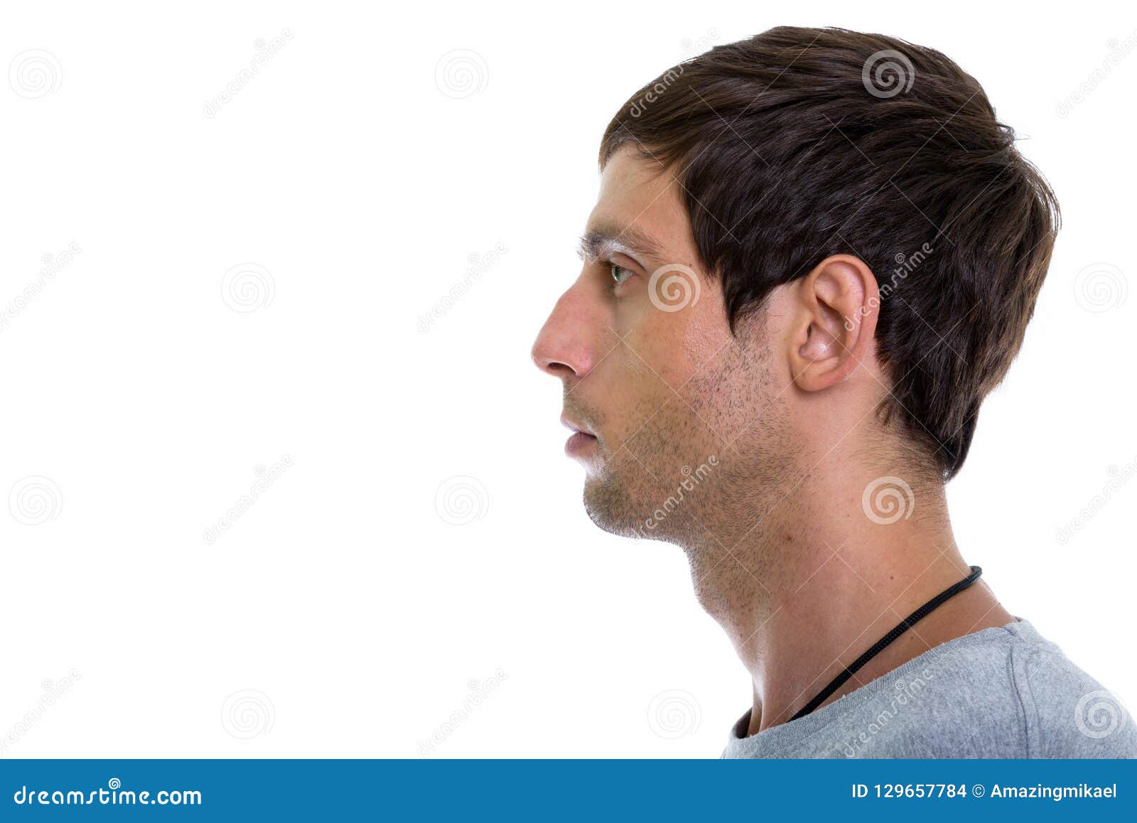 Close Up Profile View of Young Handsome Man Stock Photo - Image of head ...