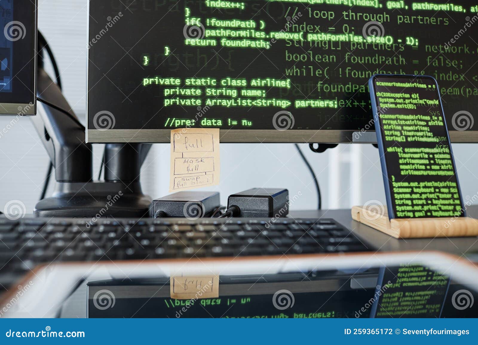 Green Code Programming stock photo. Image of hacker - 259365172