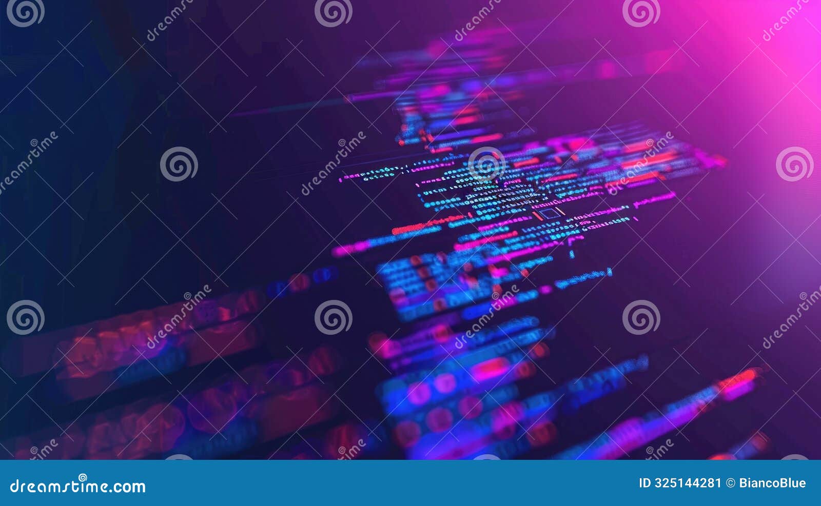 Close Up of Programming Code on a Laptop Screen with Blurred Background. AIG53F. Stock ...