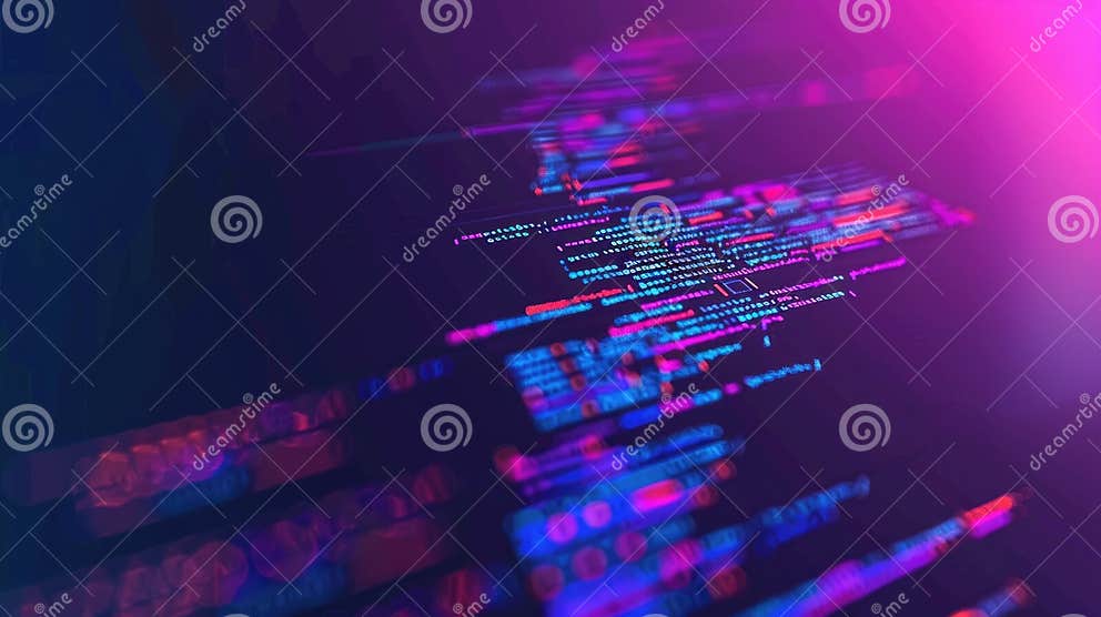 Close Up of Programming Code on a Laptop Screen with Blurred Background. AIG53F. Stock ...