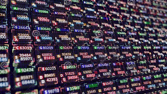 Close Up of Programming Code Strings Changing the Digital on Screen, Abstract Hacking Background ...