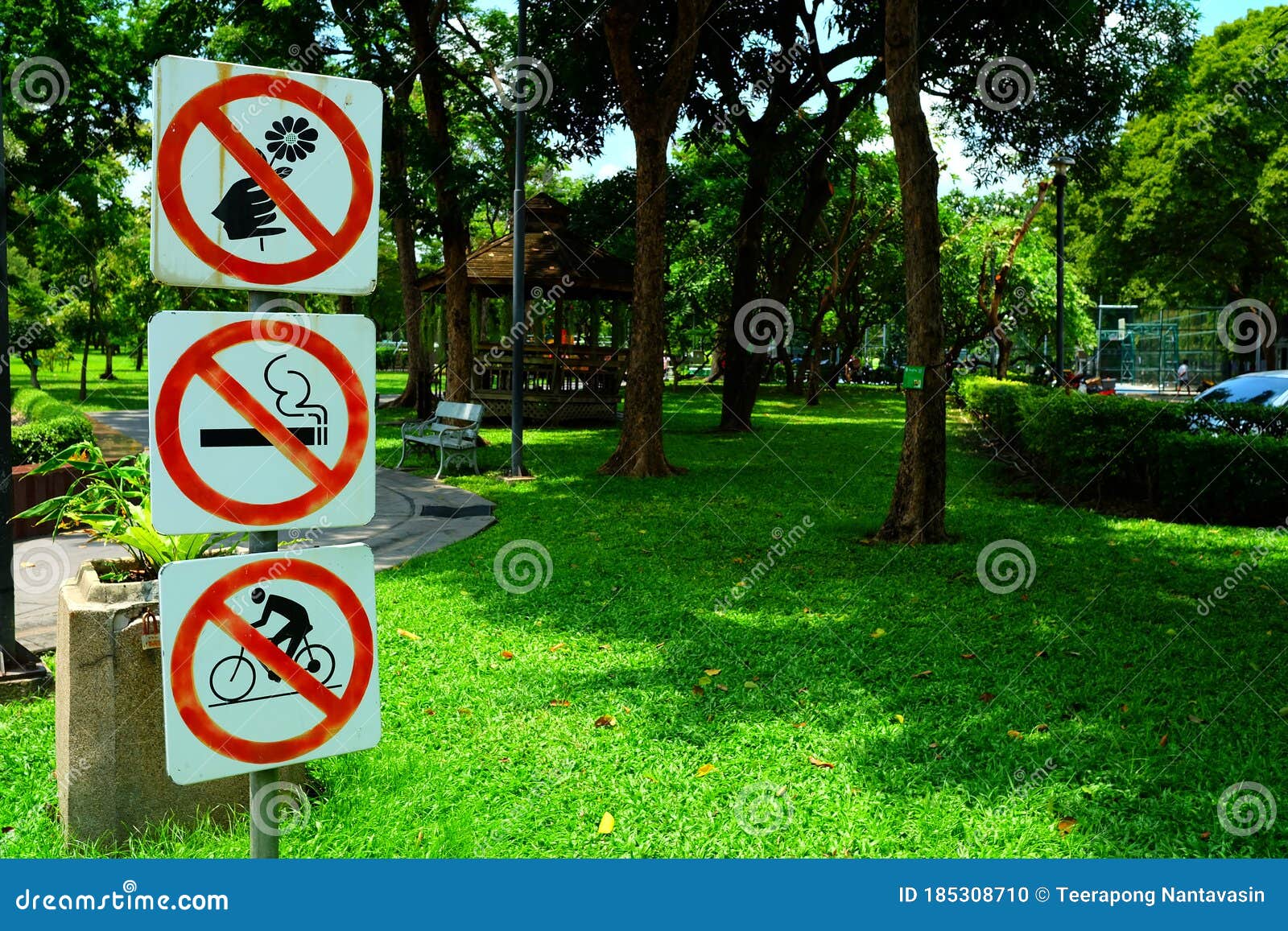 Close Up Prohibited Activities Sign. Stock Photo - Image of allowed ...