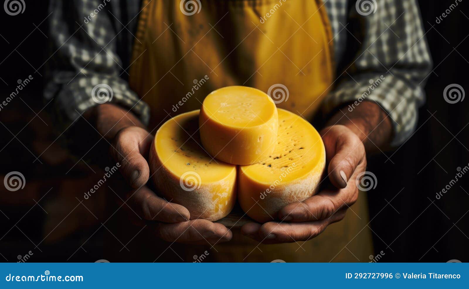 Expert Cheesemaker Displays A Beautifully Crafted Cheese Wheel With ...