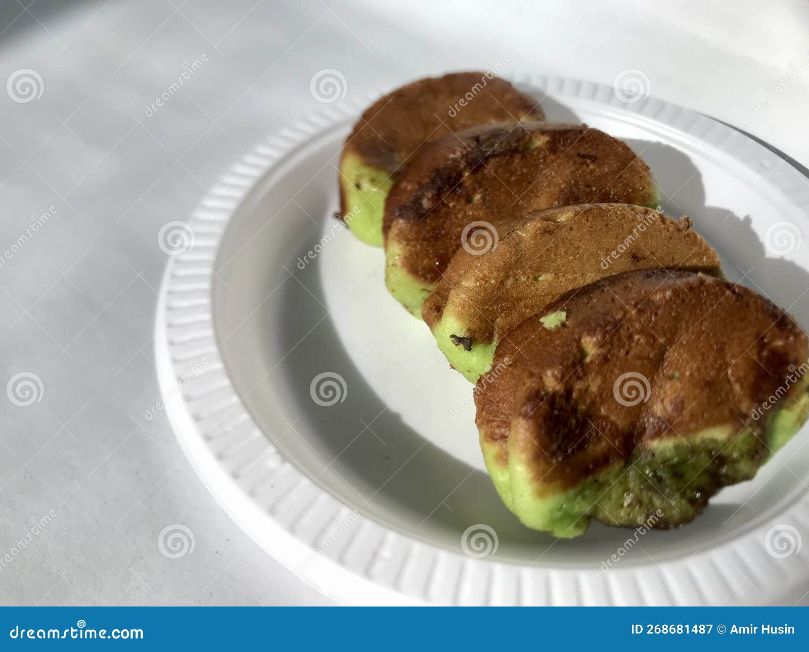 Close Up of the Pukis Pandan Set on Plate. Stock Image - Image of ...