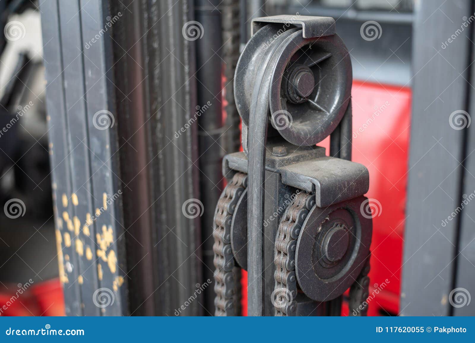 Close up of pulley system stock image. Image of manufacturing - 117620055