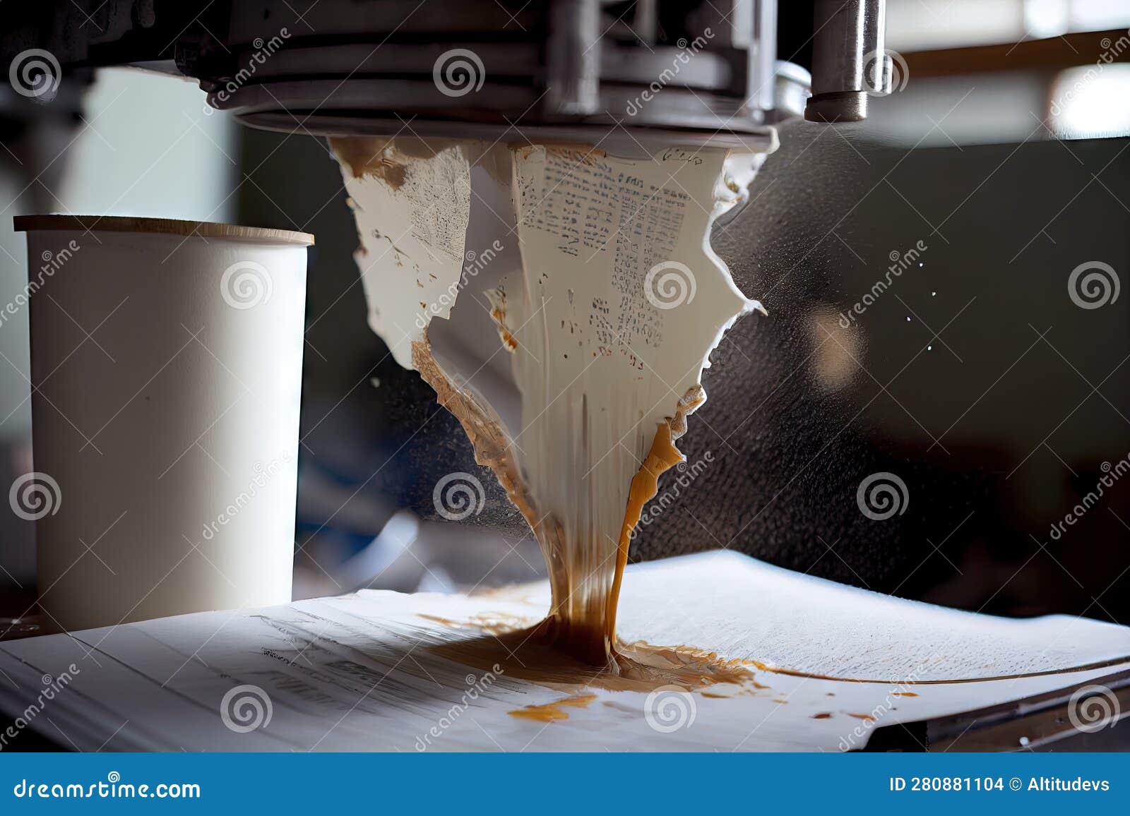 Close-up of Pulping Process, with Paper Changing from a Solid To a ...