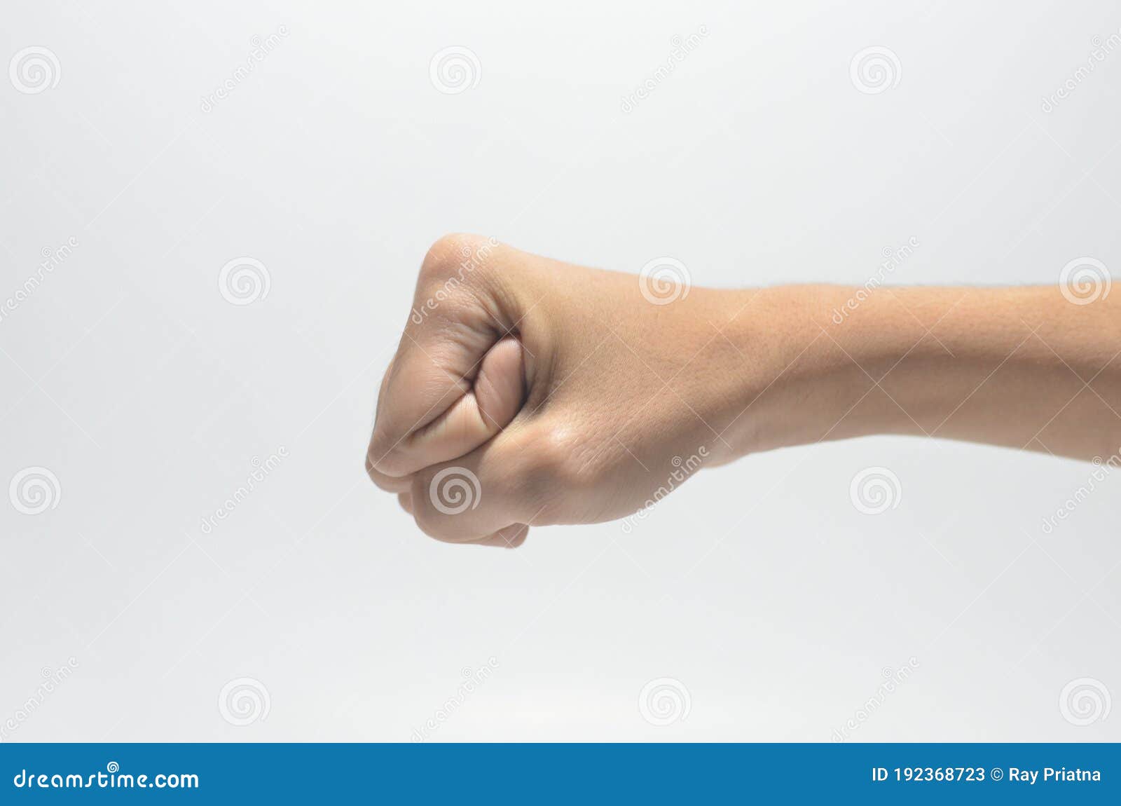 Punch Hand Gesture on White Isolated Background Stock Image - Image of ...