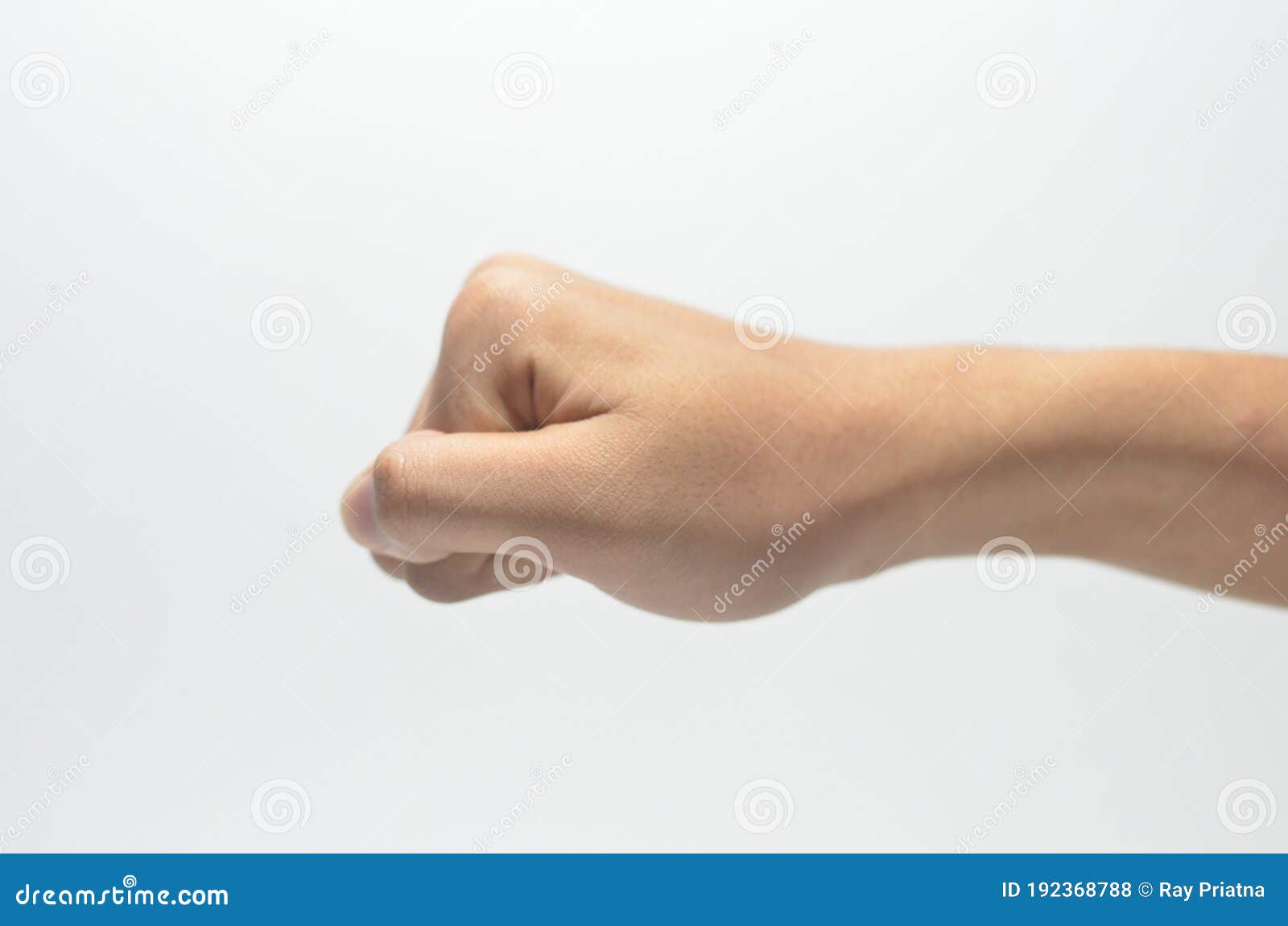 Punch Hand Gesture on White Isolated Background Stock Photo - Image of ...