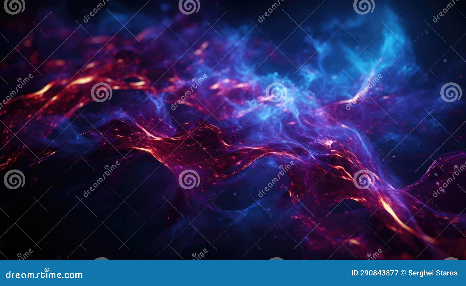 A Close Up of a Purple and Blue Fire, AI Stock Illustration ...
