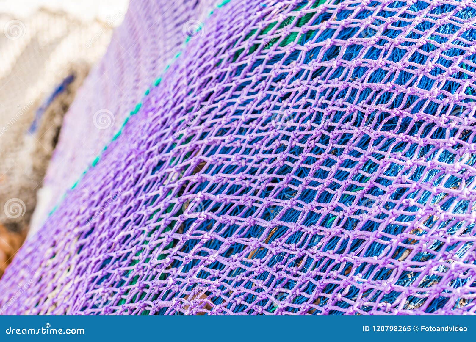 Violet and Blue Fishing Net Stack, Maritime Pattern Background Texture ...