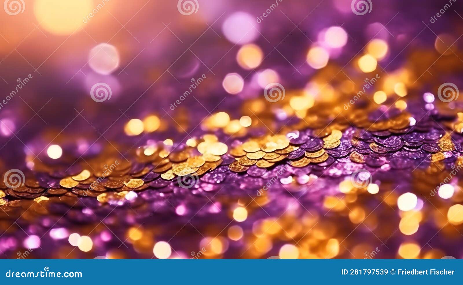 A Close Up of a Purple and Gold Glitter Background. Generative AI Image ...