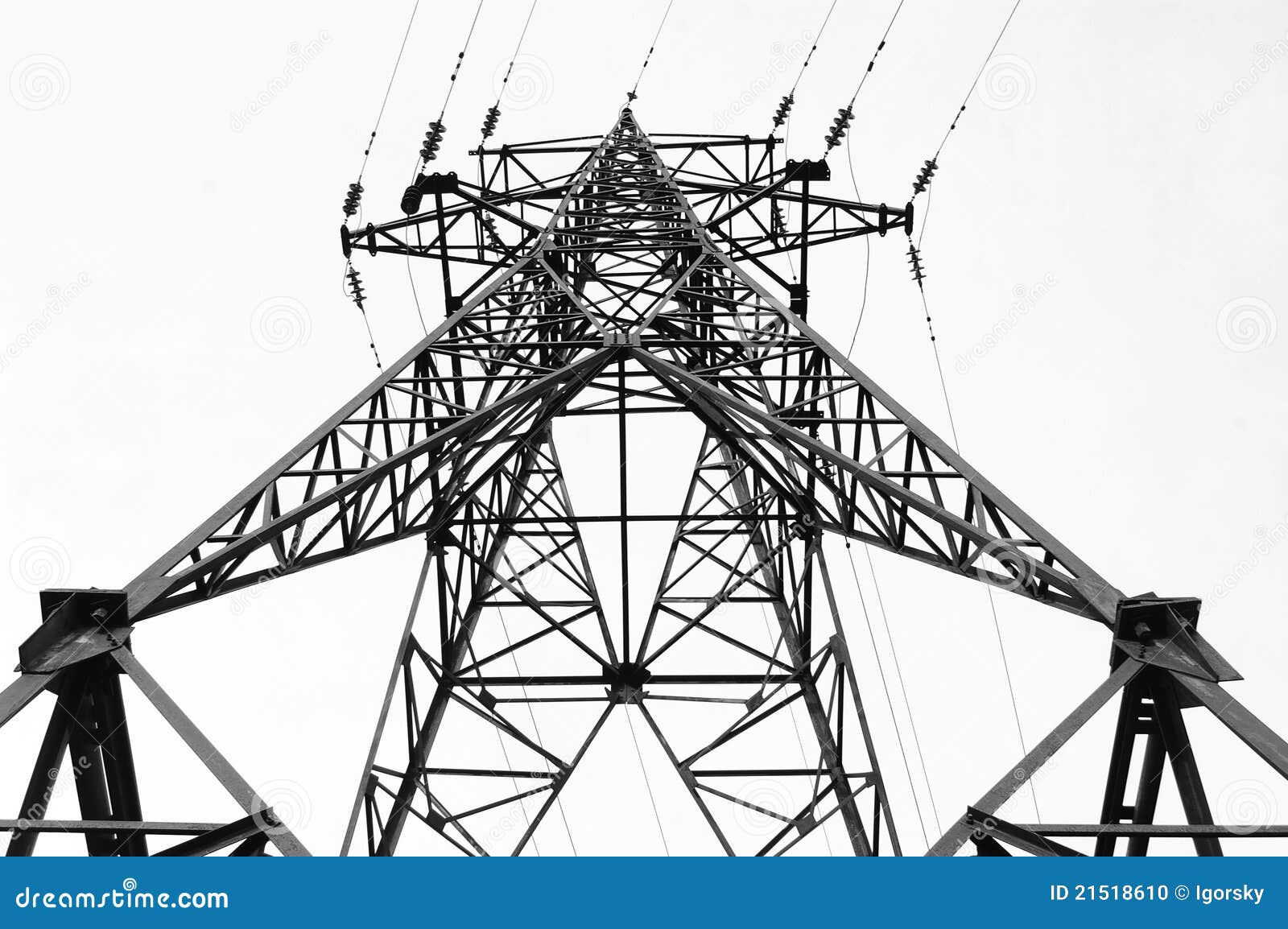 Close-up of pylon stock photo. Image of voltage, tower - 21518610