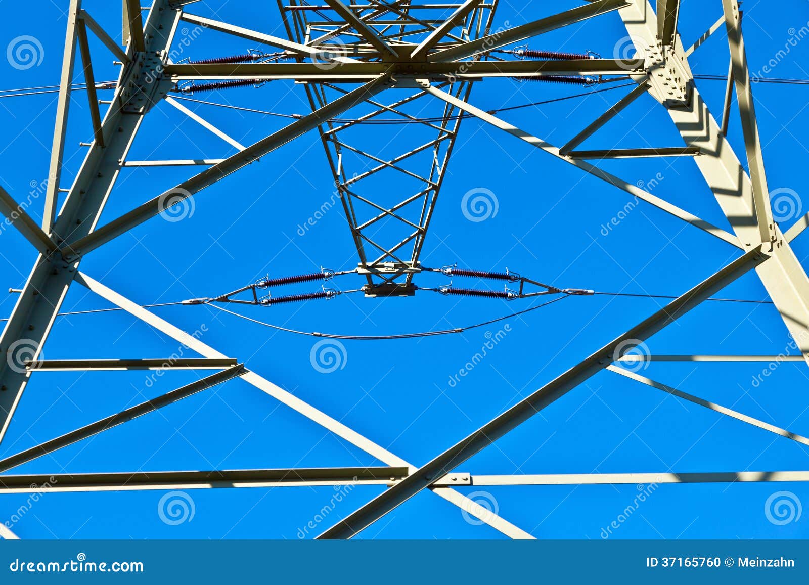 Close-up of Pylon Under Blue Sky Stock Photo - Image of electric ...