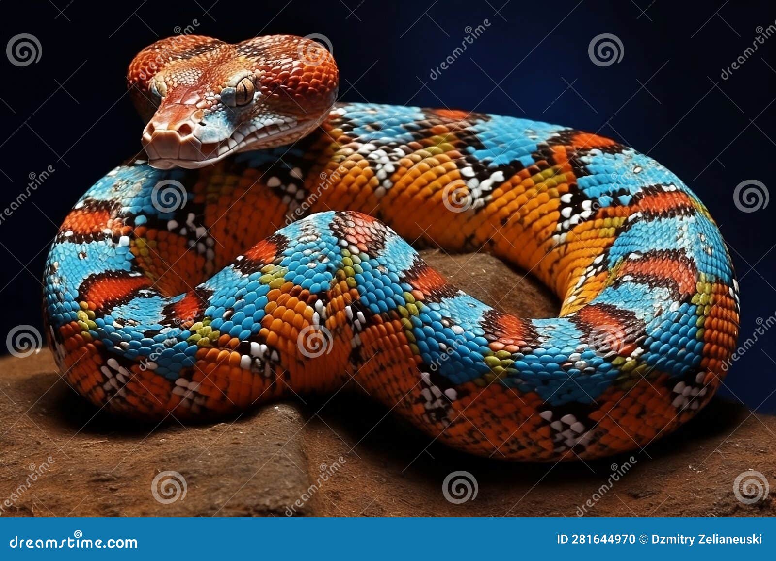 Close Up of a Python. Generative AI. Stock Illustration - Illustration ...