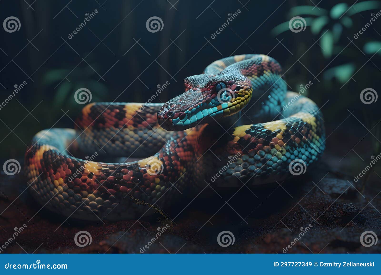Close Up of a Python. Generative AI Stock Illustration - Illustration ...