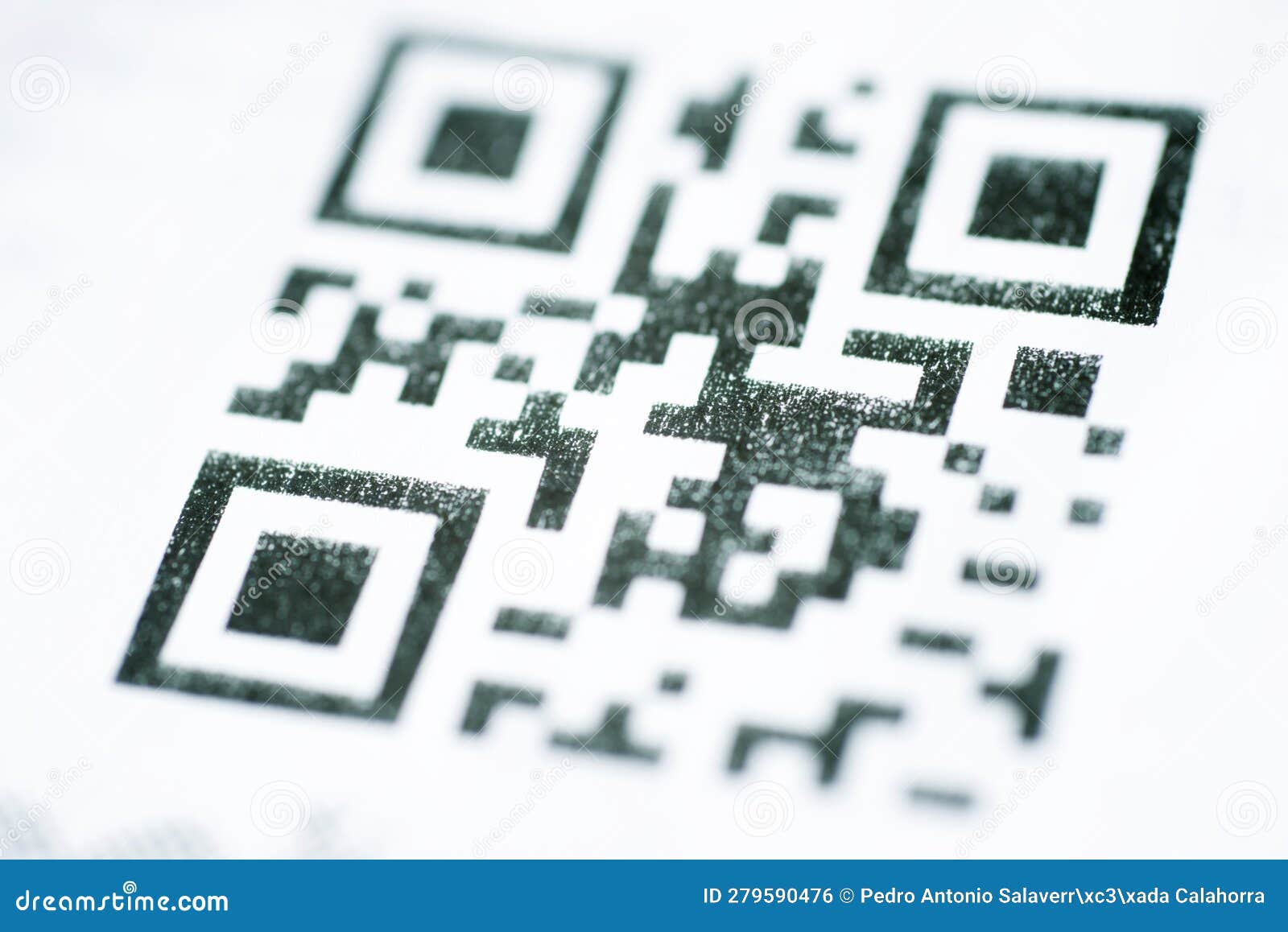 Close-up of Qr Code Printed on Paper Stock Photo - Image of security ...