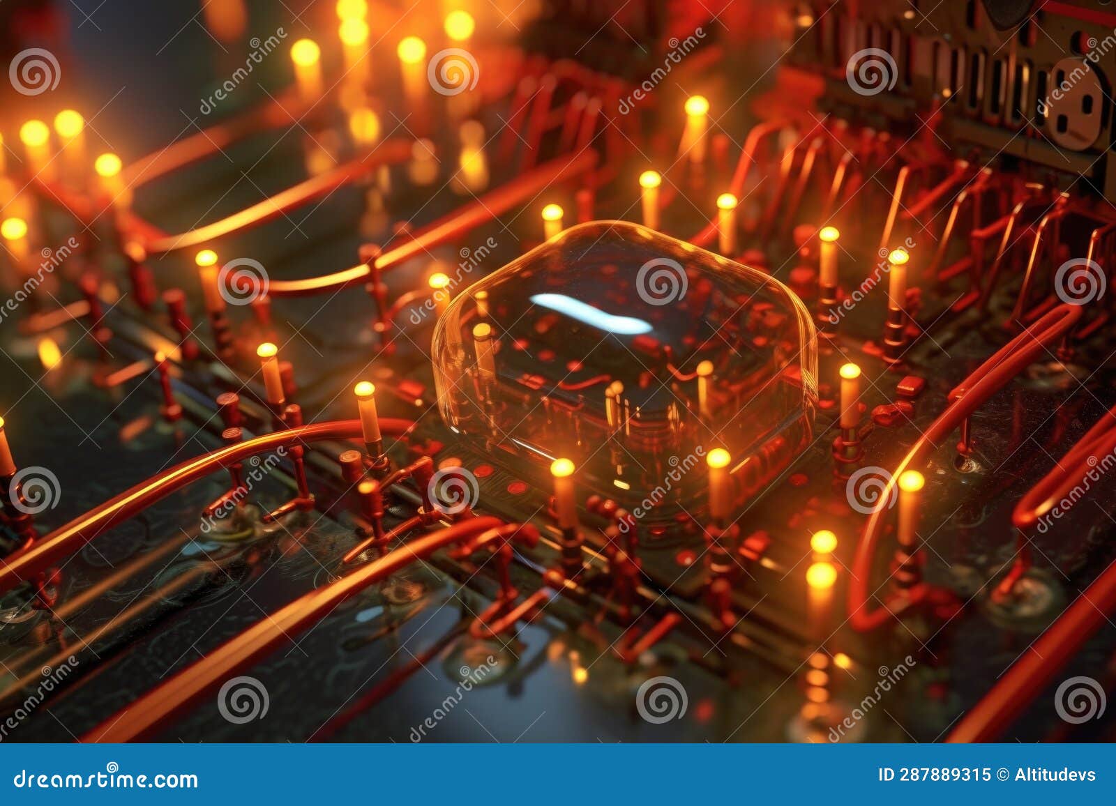 Close-up of Quantum Circuits and Wires Stock Image - Image of wires ...