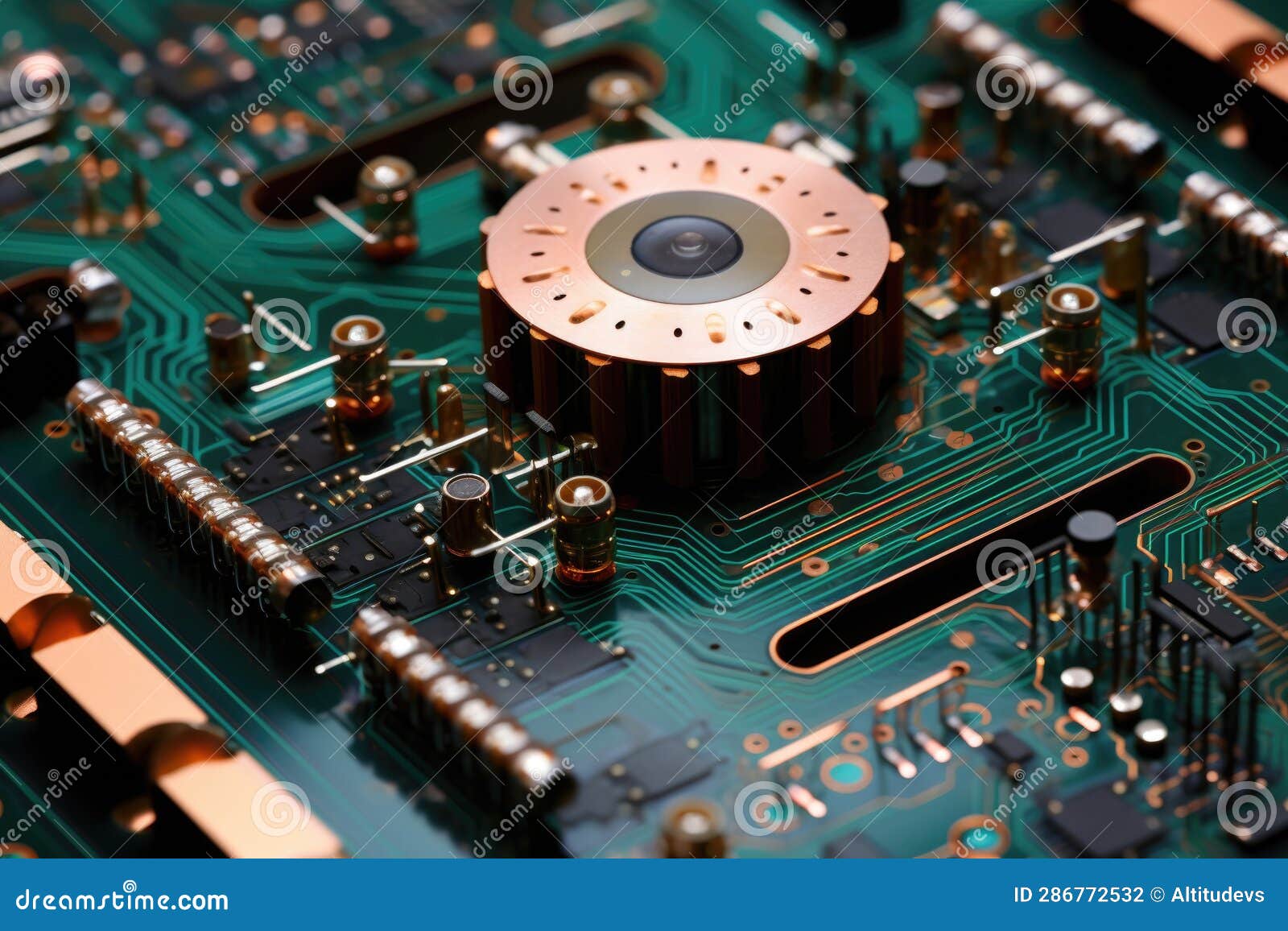 Close-up of a Quantum Radar Circuit Board Design Stock Illustration ...