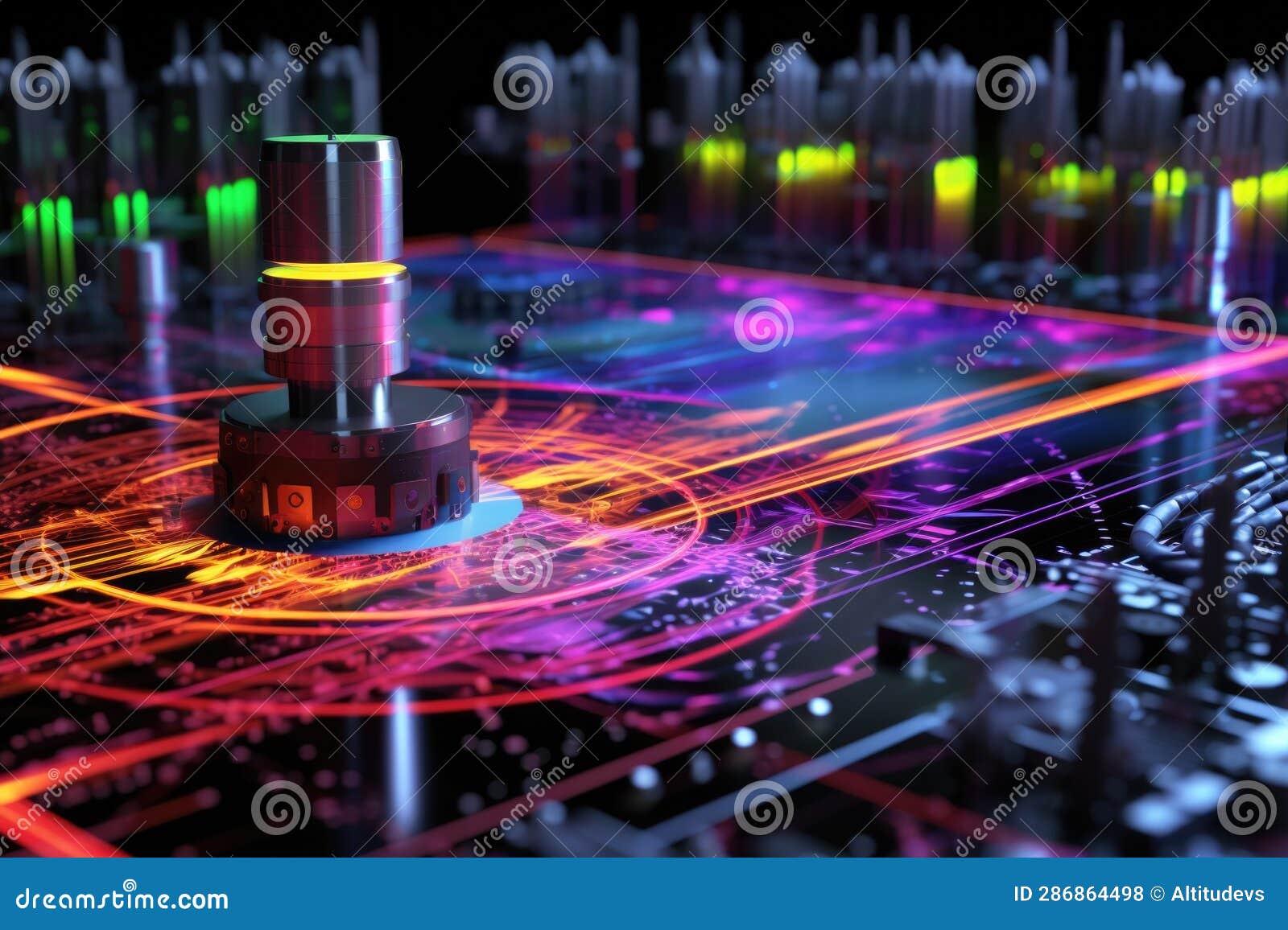 Close-up of Quantum Radar Signal Processing Stock Illustration ...