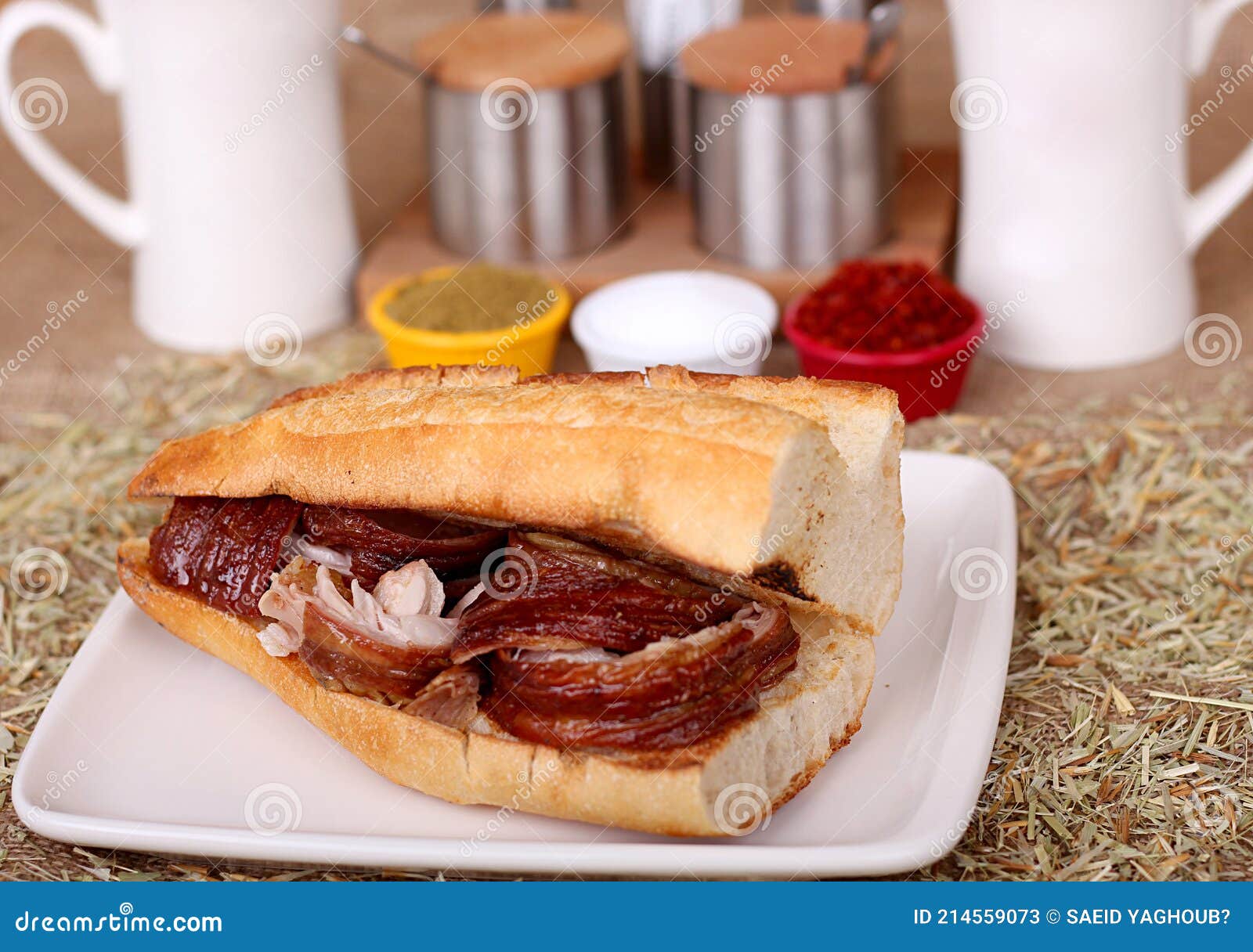 Close Up of Quarter Bread Plenty of Spicy Master Kokore Stock Image ...