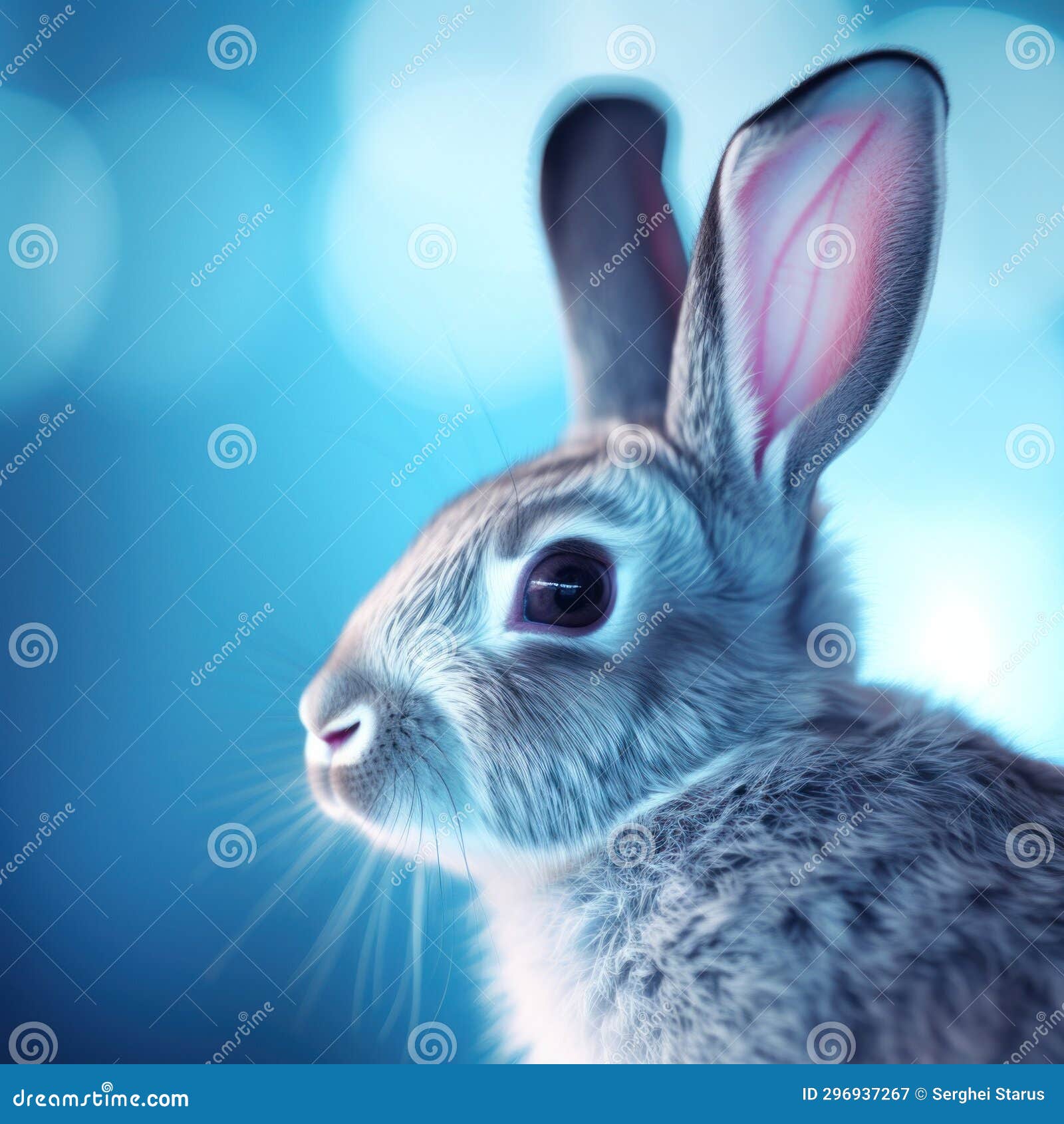 A Close Up of a Rabbit with Big Ears, AI Stock Image - Image of animal ...