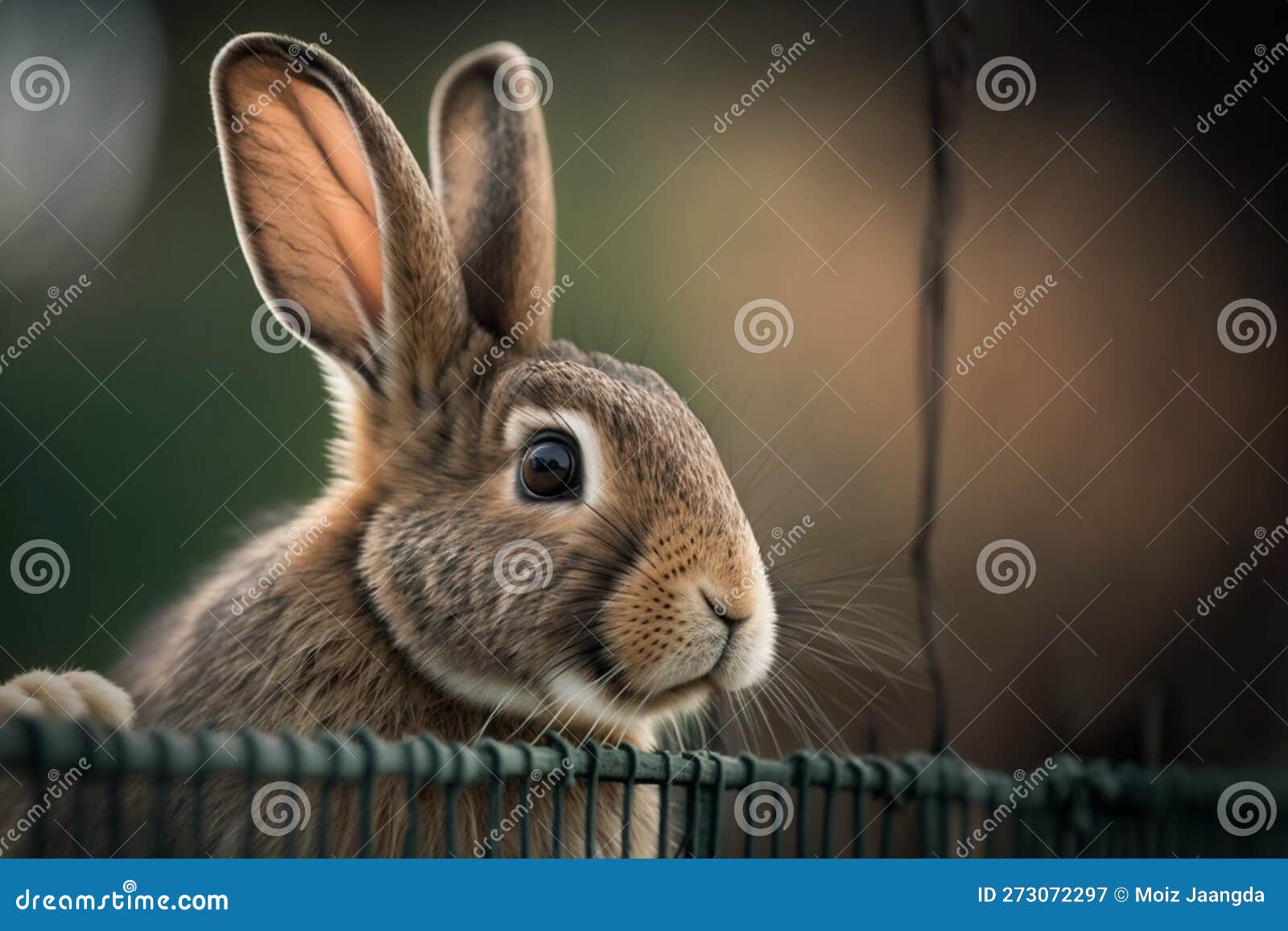 Close Up of a Rabbit Looking Over a Fence Stock Illustration ...