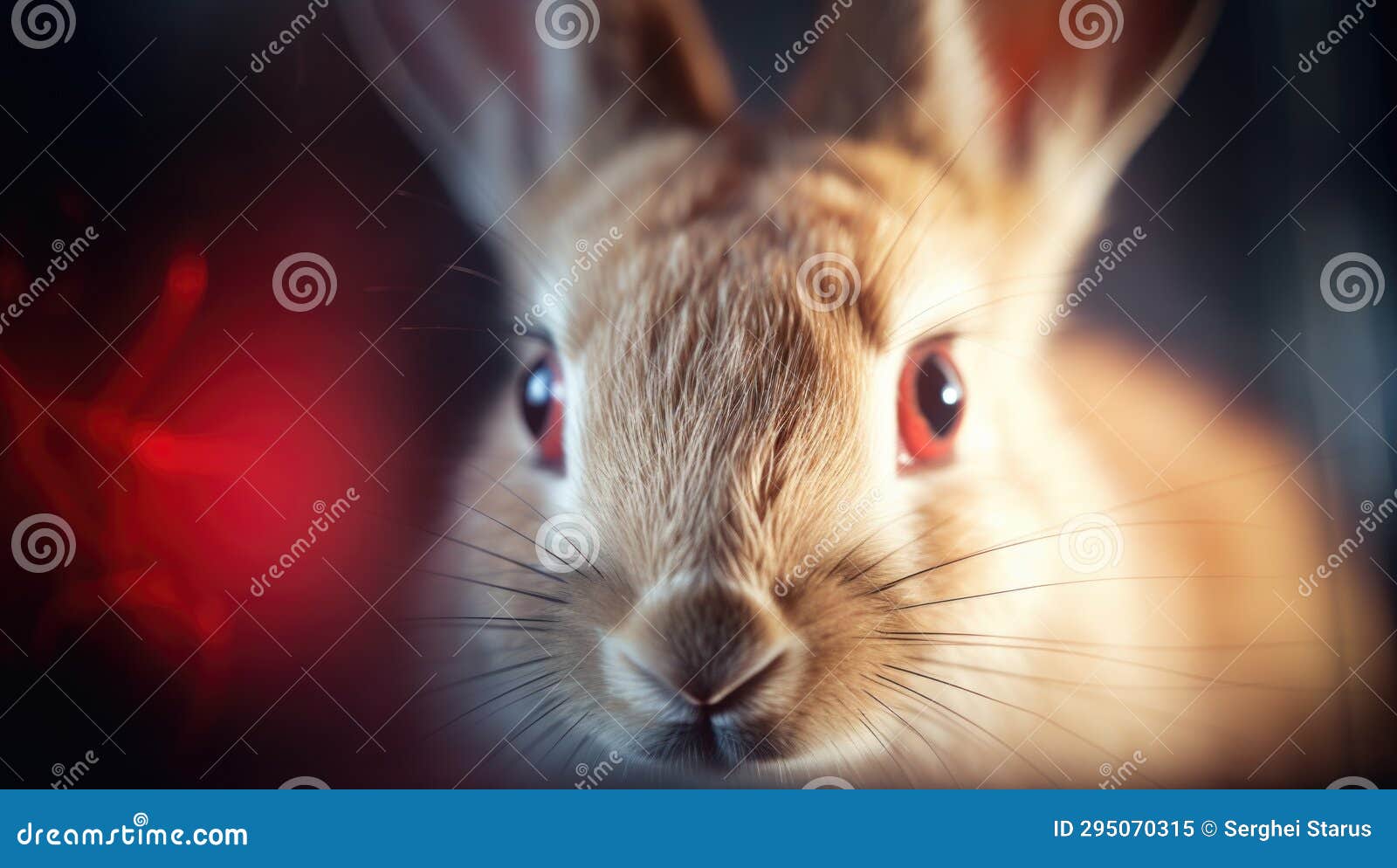 A Close Up of a Rabbit with Red Eyes, AI Stock Image - Image of ...