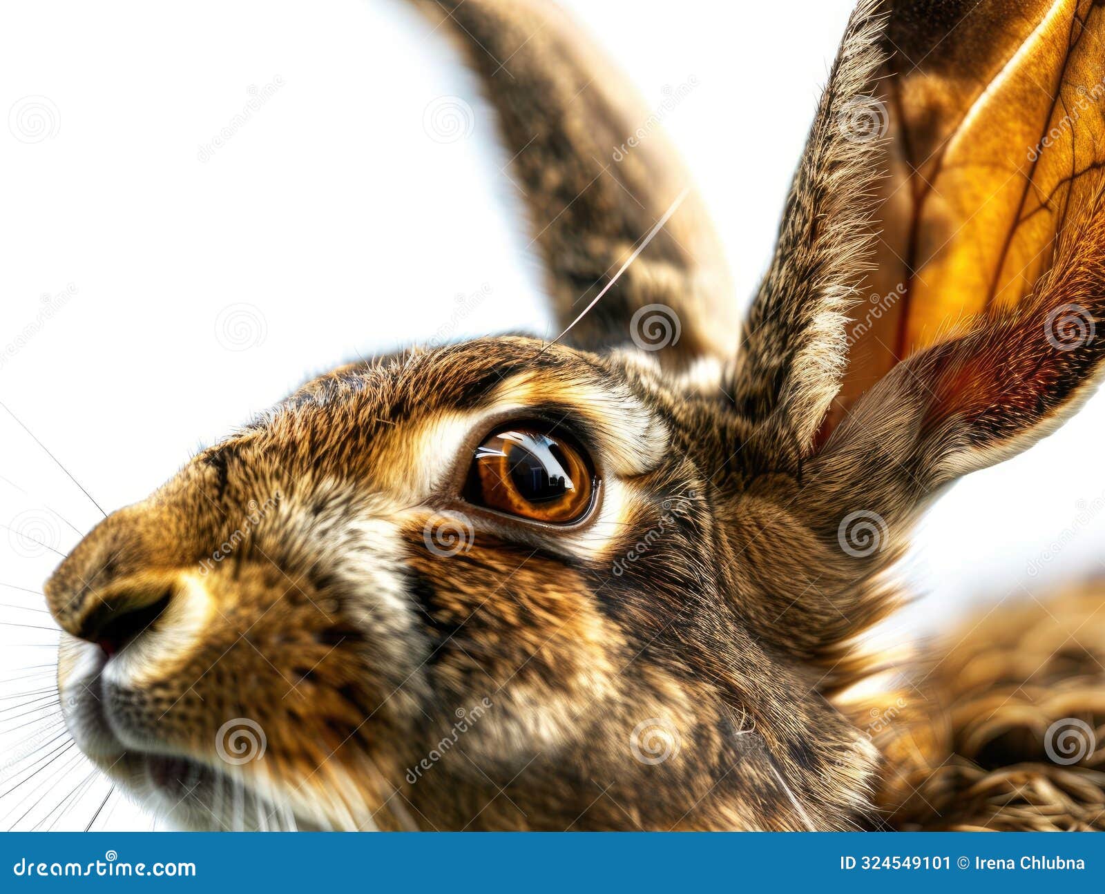 Close-up of a Rabbit with a White Background Stock Illustration ...