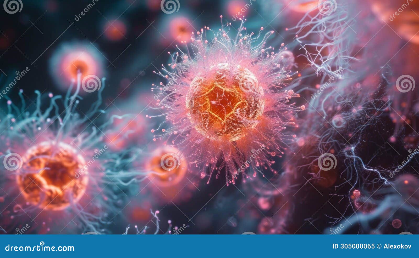 Close-up of Rabies Virus Under Microscope AI Generated Stock ...