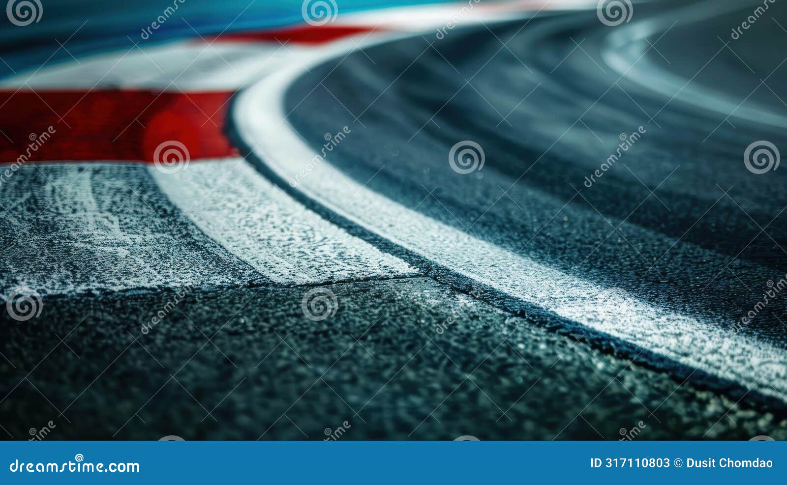 A Close Up of a Race Track with a White Line on the Ground Stock Image ...