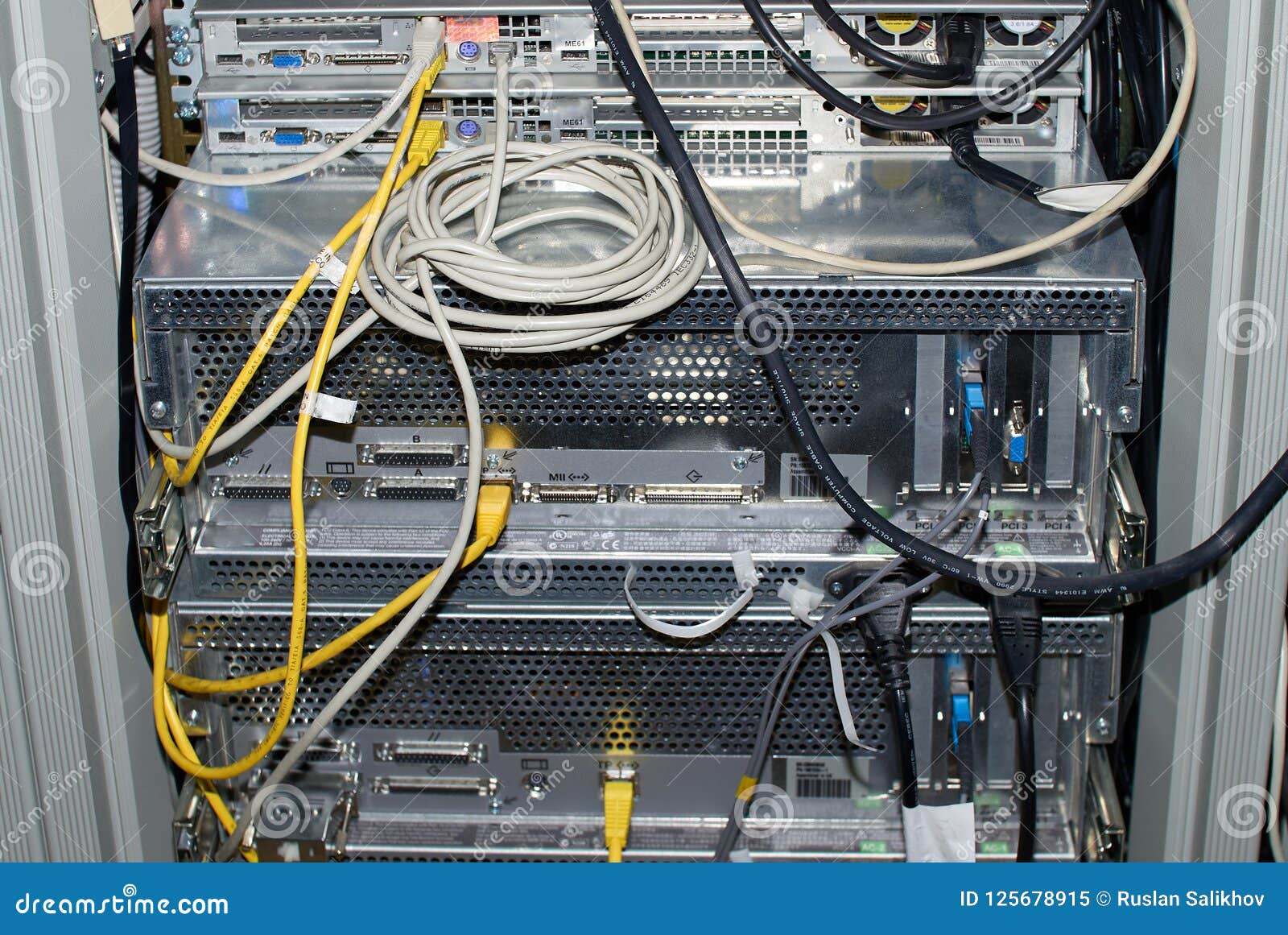 Close-up of Rack Mounted Servers in a Server Room Stock Image - Image ...
