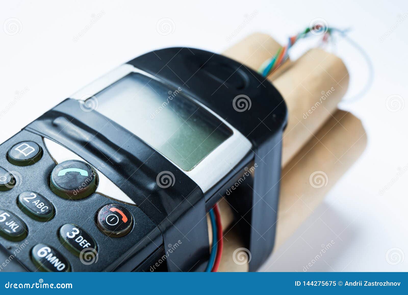 Close-up, Radio-controlled Bomb on White Background Stock Image - Image ...