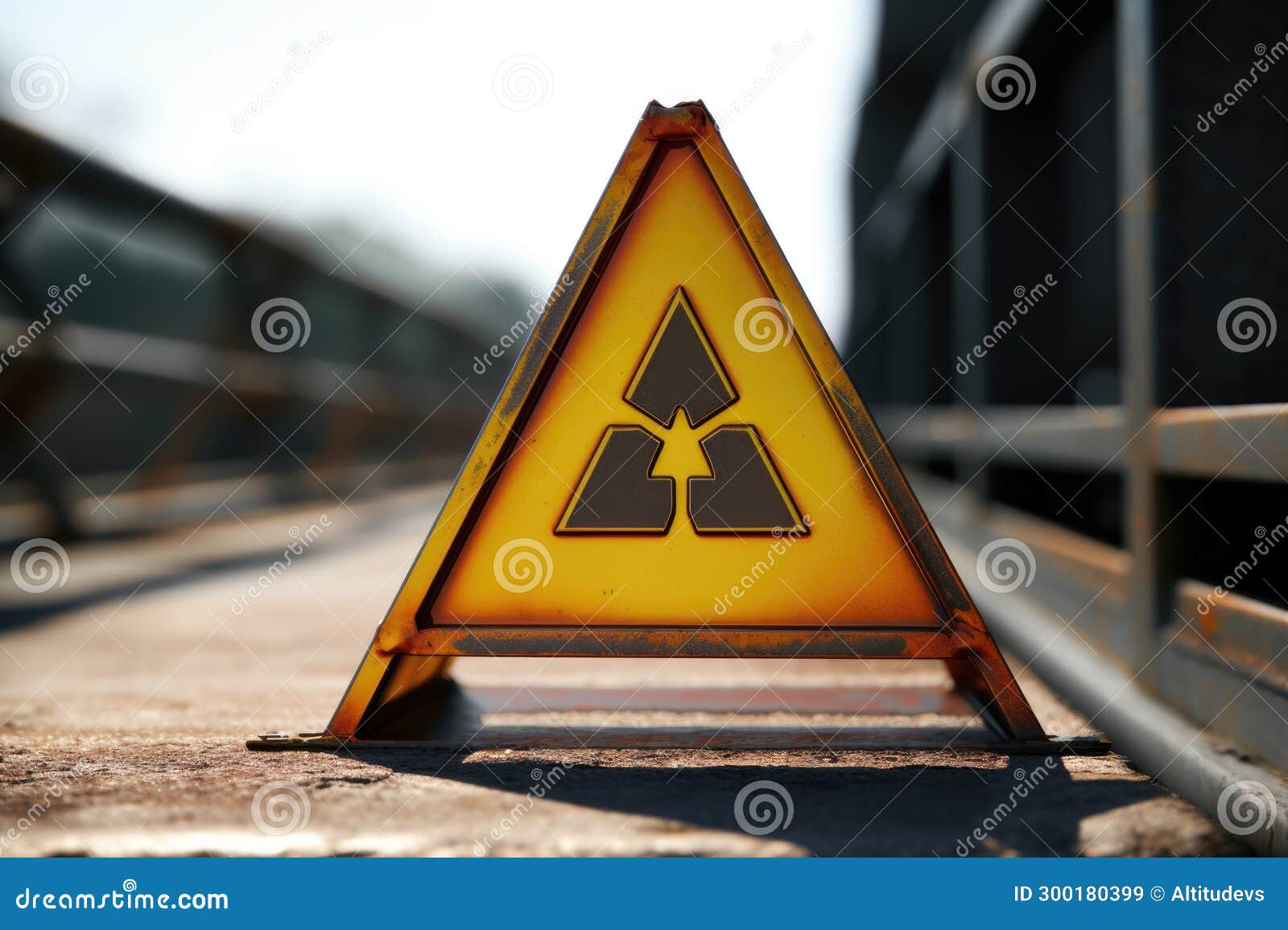 Close-up of a Radioactive Warning Symbol on a Barrier Stock Image ...