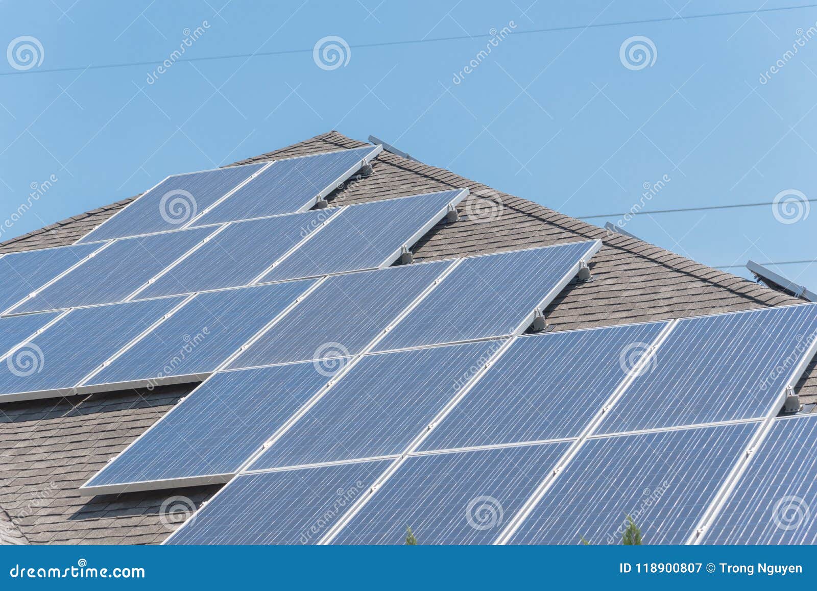 Solar Panel Installation on Asphalt Shingles Rooftop Stock Image ...