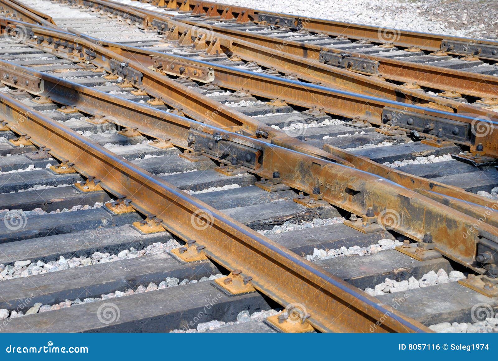 Close Up a Rail and Railway Cross Ties Stock Photo - Image of brick ...