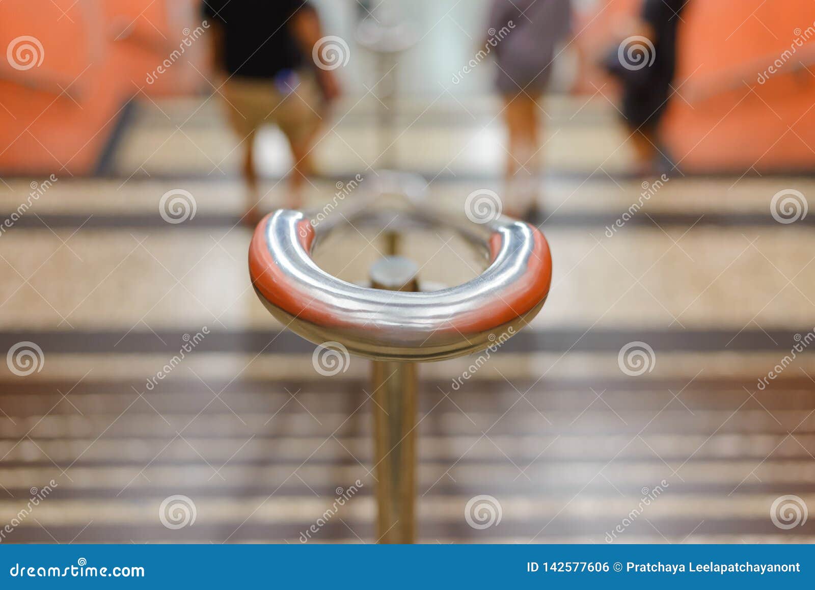 Railing in the Underground Passage Subway. Exit To the City Stock Photo ...