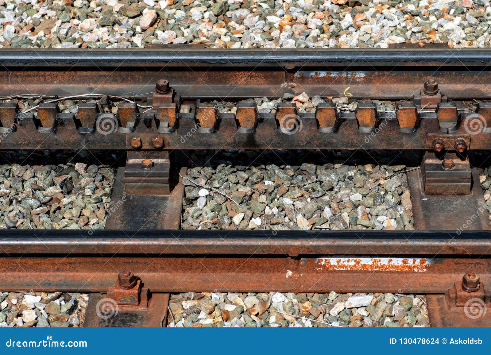 Close-up of a Railroad Track with a Rack Stock Photo - Image of ...