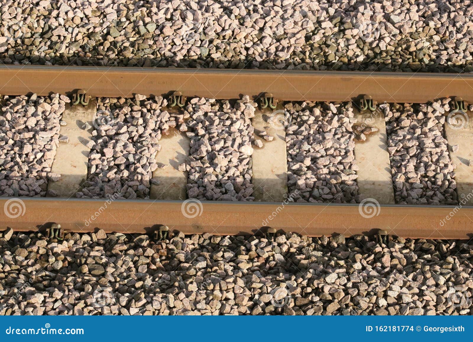 Close-up of Railroad Track, Sleepers and Ballast Stock Photo - Image of ...