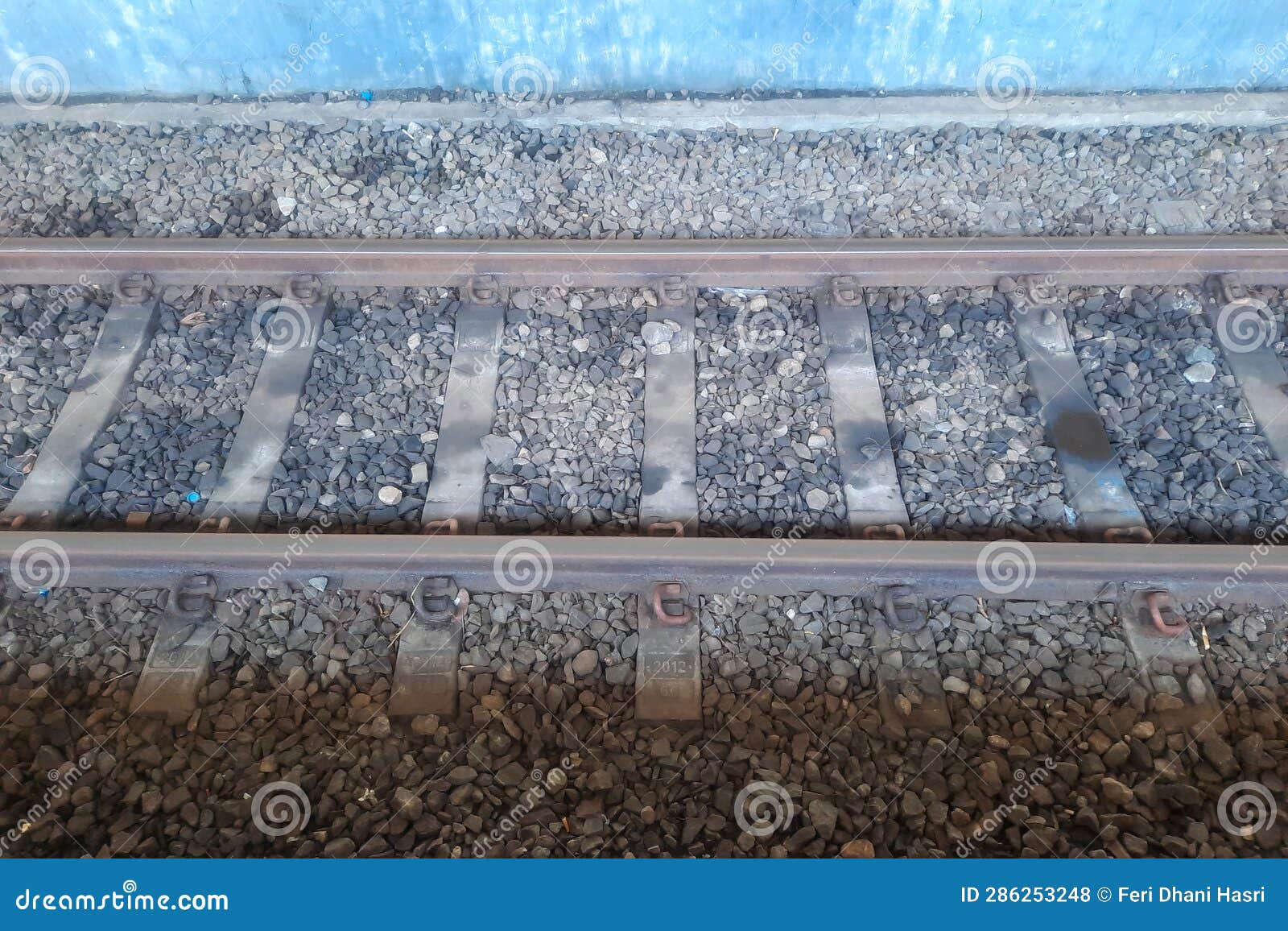 Close Up of Railway Track with Track Ballast Stones. Stock Photo ...