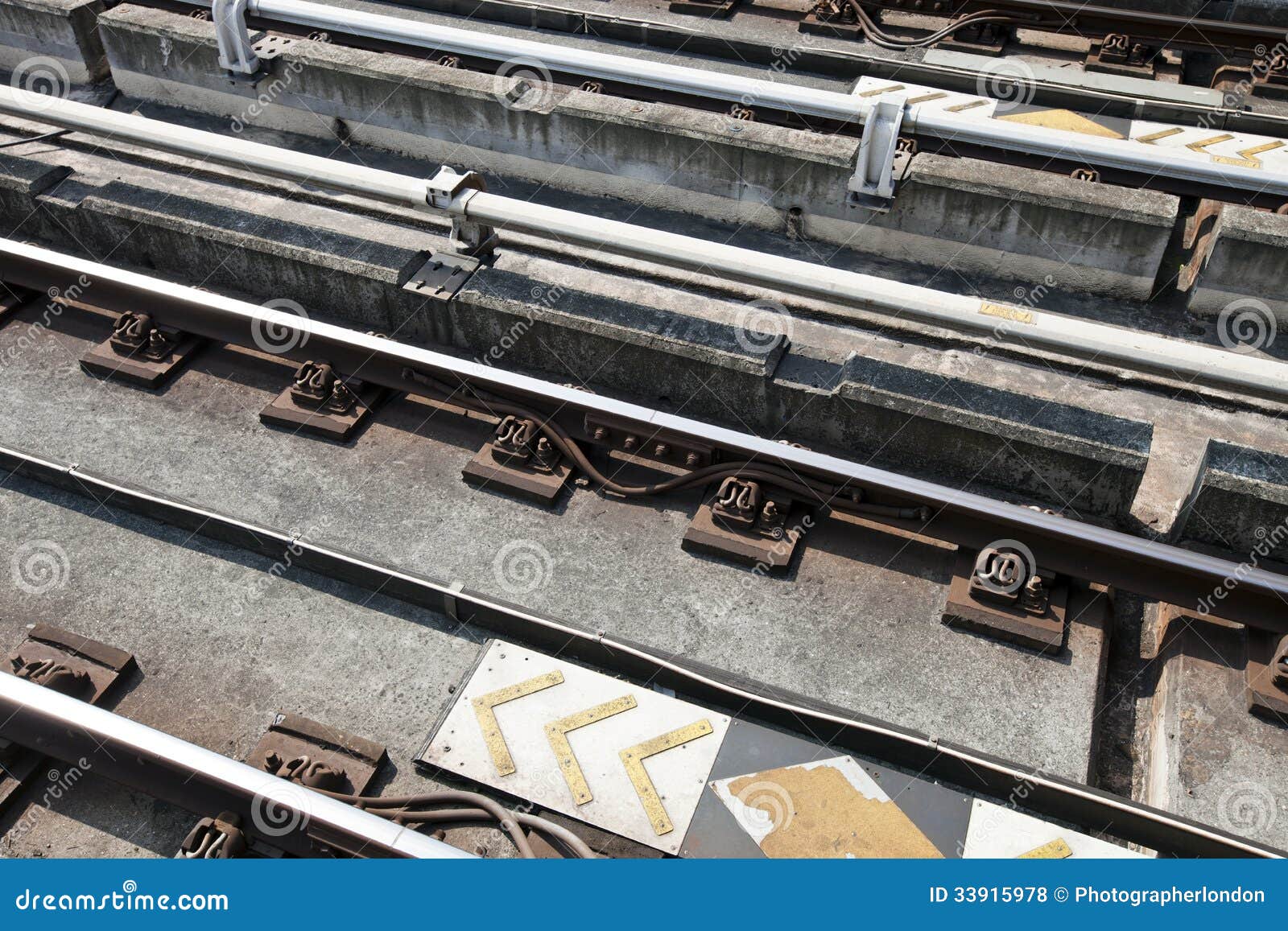 Close up of railway tracks stock photo. Image of brown - 33915978
