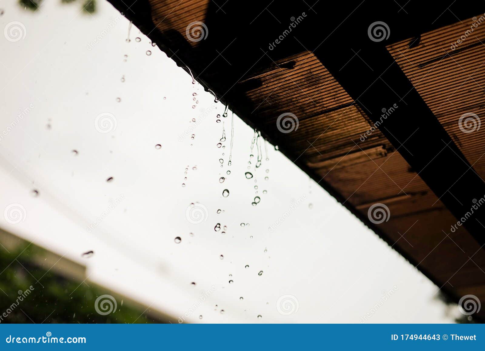 Close Up Rain Splash from Roof Stock Image - Image of weather, raining ...