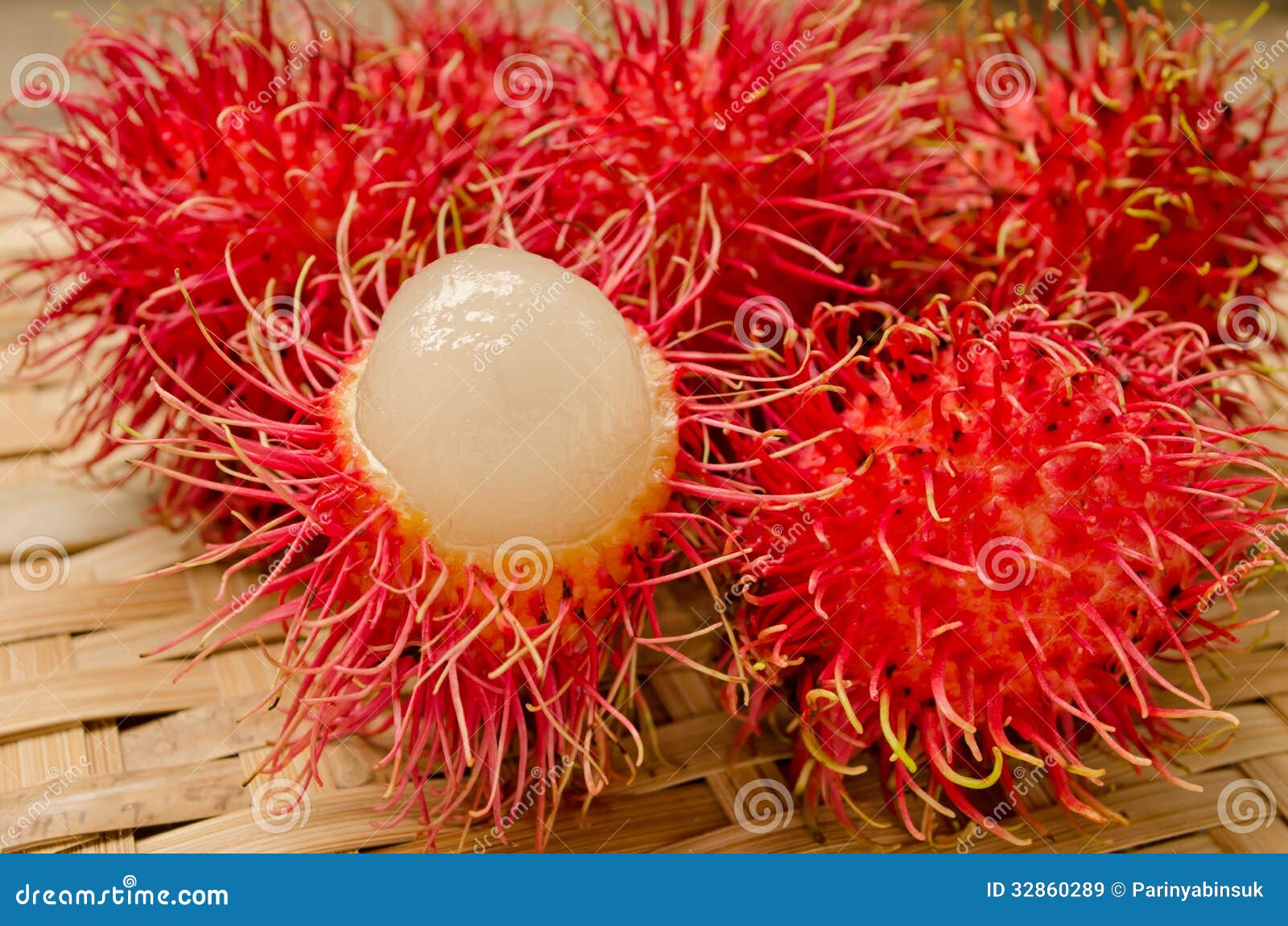 Close Up of Rambutan Fruits Stock Image - Image of hairy, nutritious ...