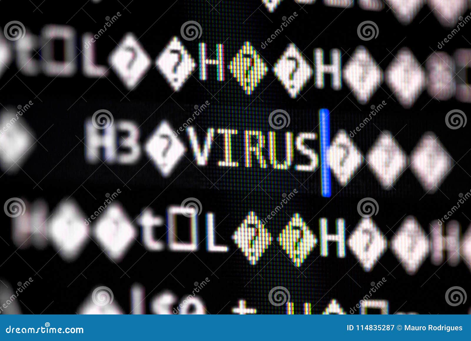 Random Computer Code with Word Virus Stock Image - Image of design ...