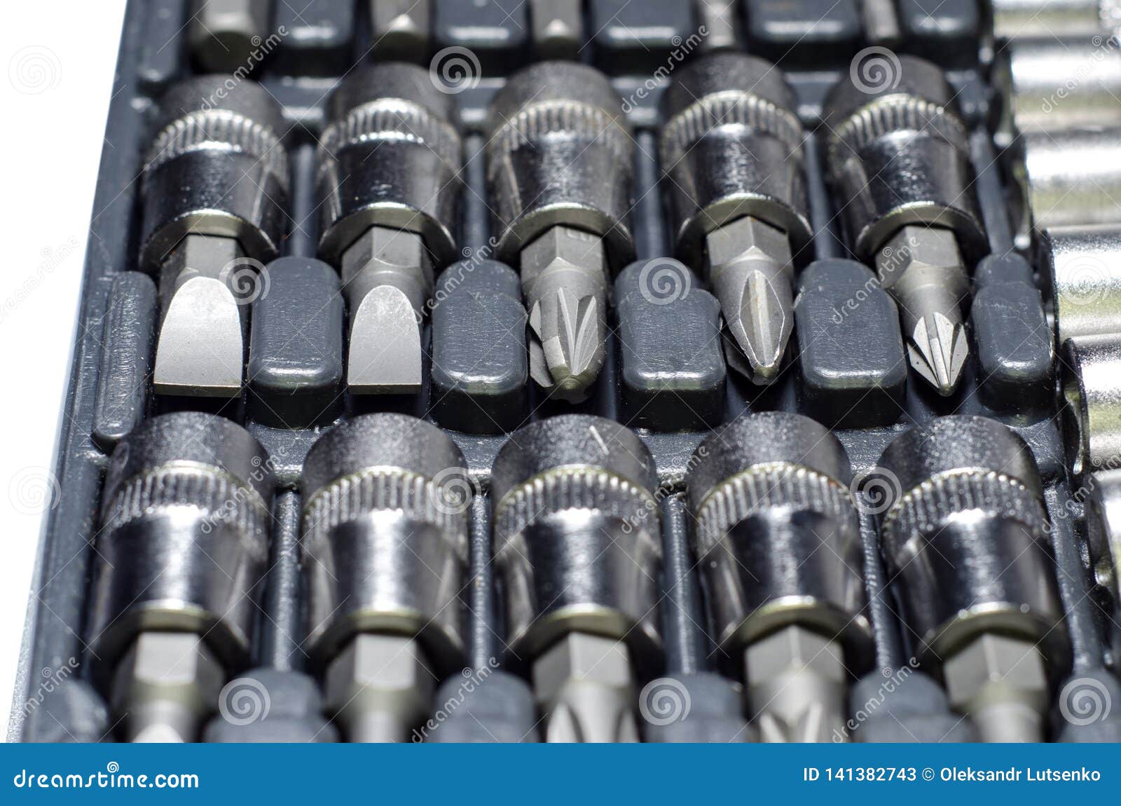 Ratcheting Multi-Bit Screwdriver Stock Image - Image of power, closeup ...