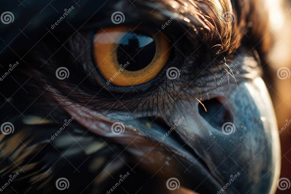 Close-up of Ravens Eye Reflecting Light Stock Photo - Image of black ...