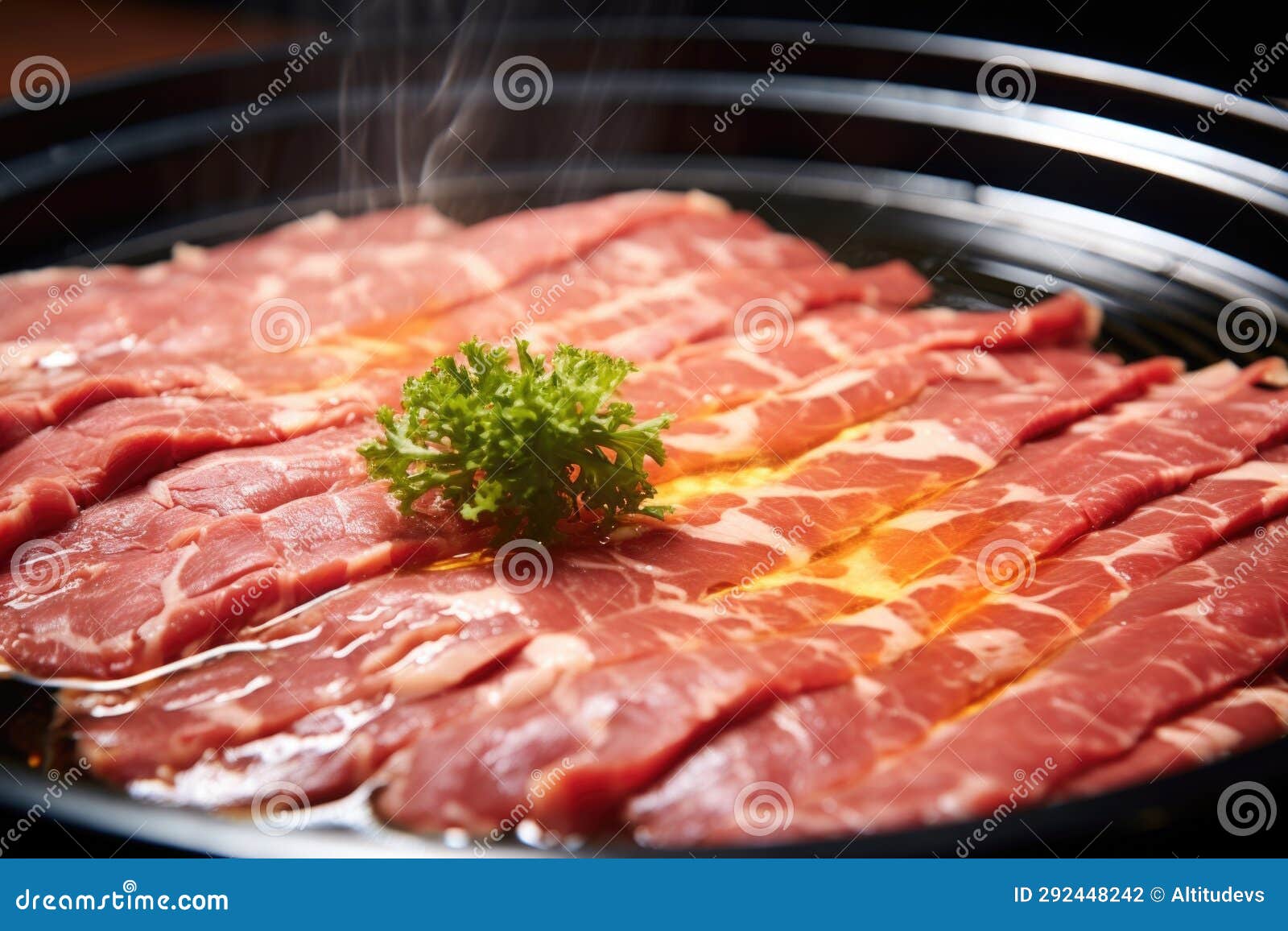 Close-up of Raw Bulgogi Beef Being Marinated in Soy Sauce Stock Photo ...