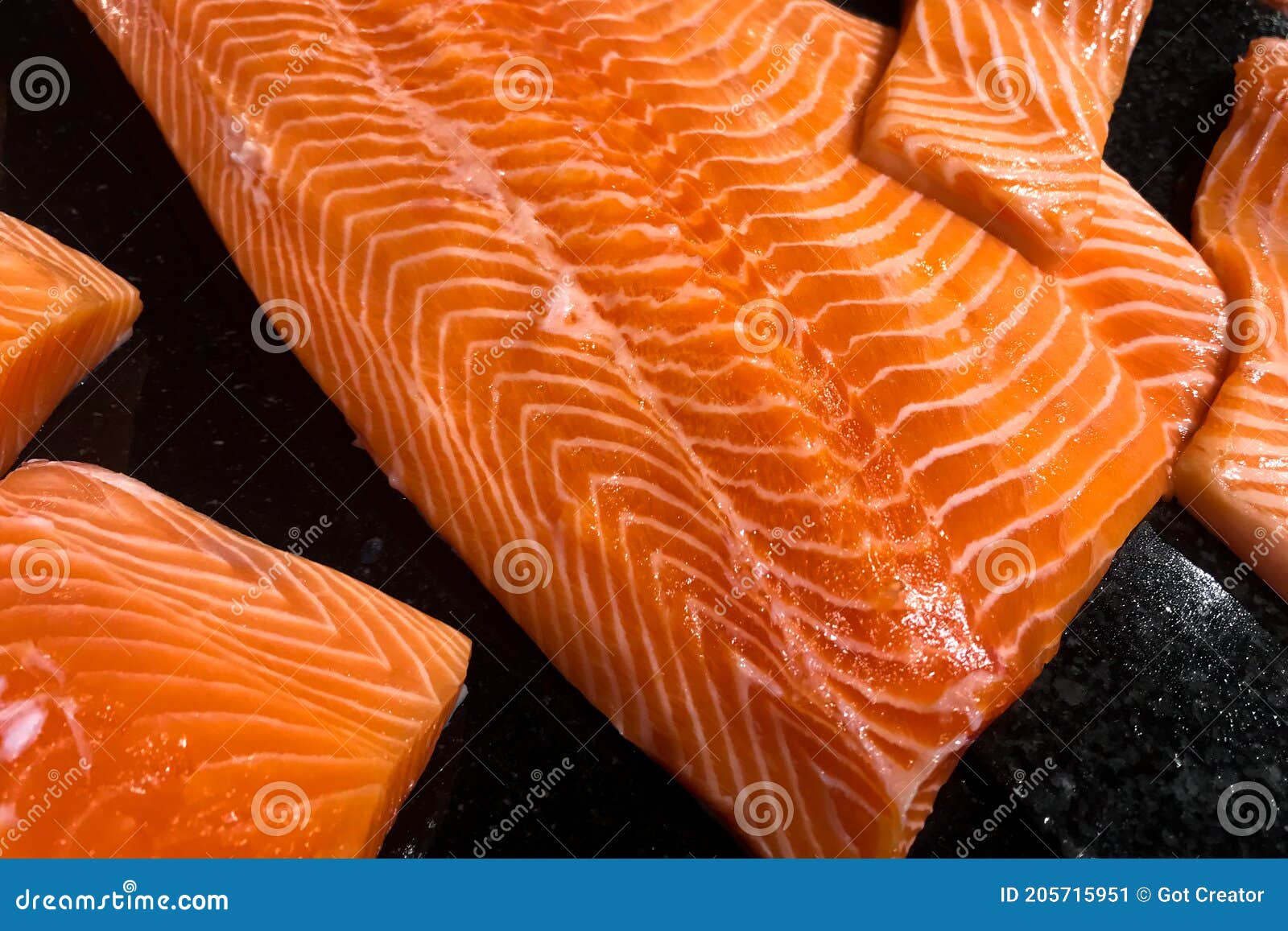 Close Up of Raw Fresh Salmon Fillet Texture Stock Image - Image of ...