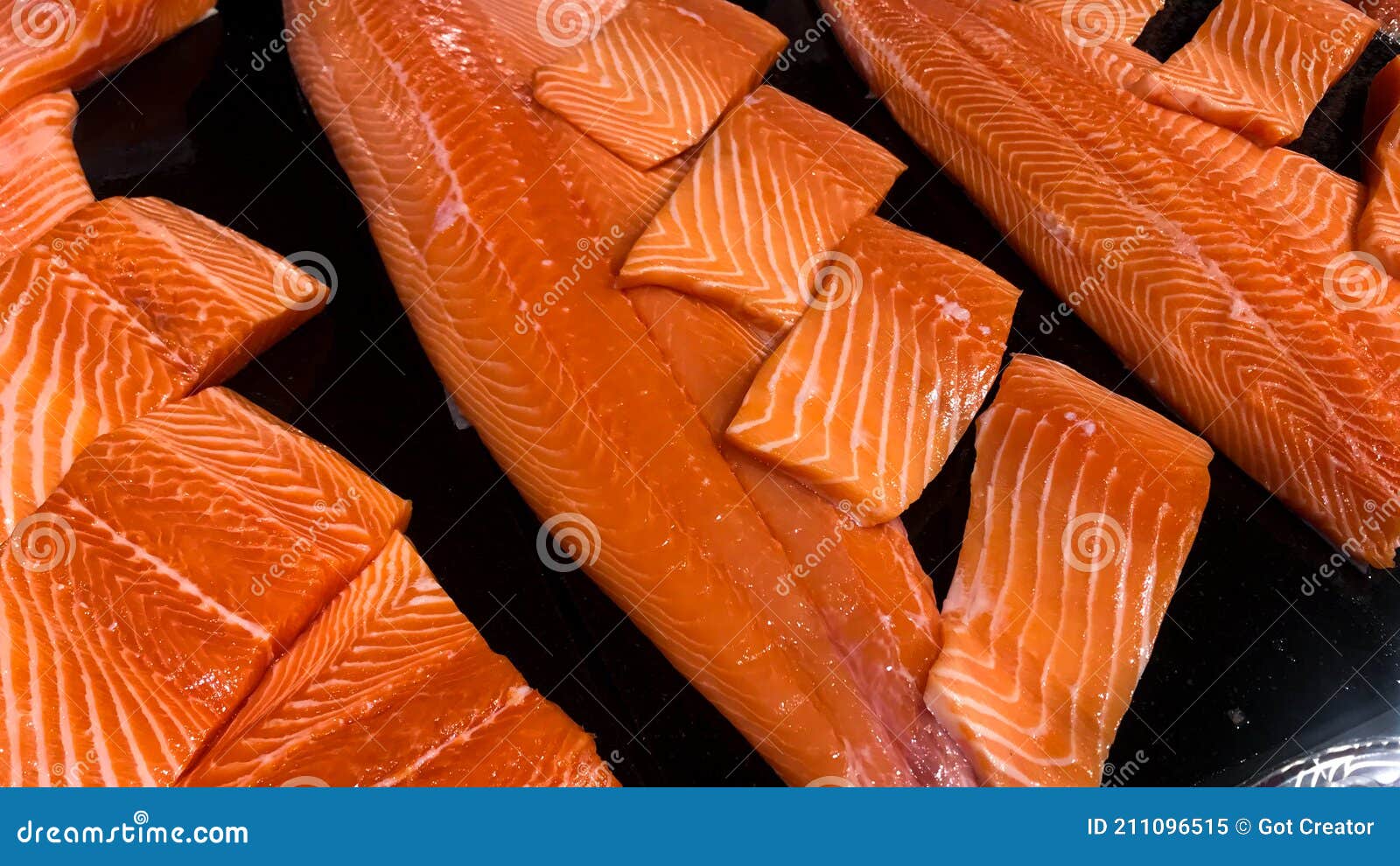 Close Up of Raw Fresh Salmon Fillet Texture Stock Image - Image of ...